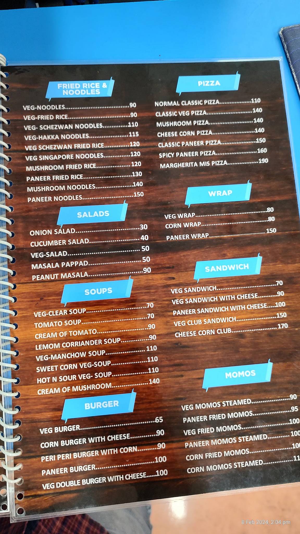 Menu at MILMA Parlour (Mini Canteen), Kattangal
