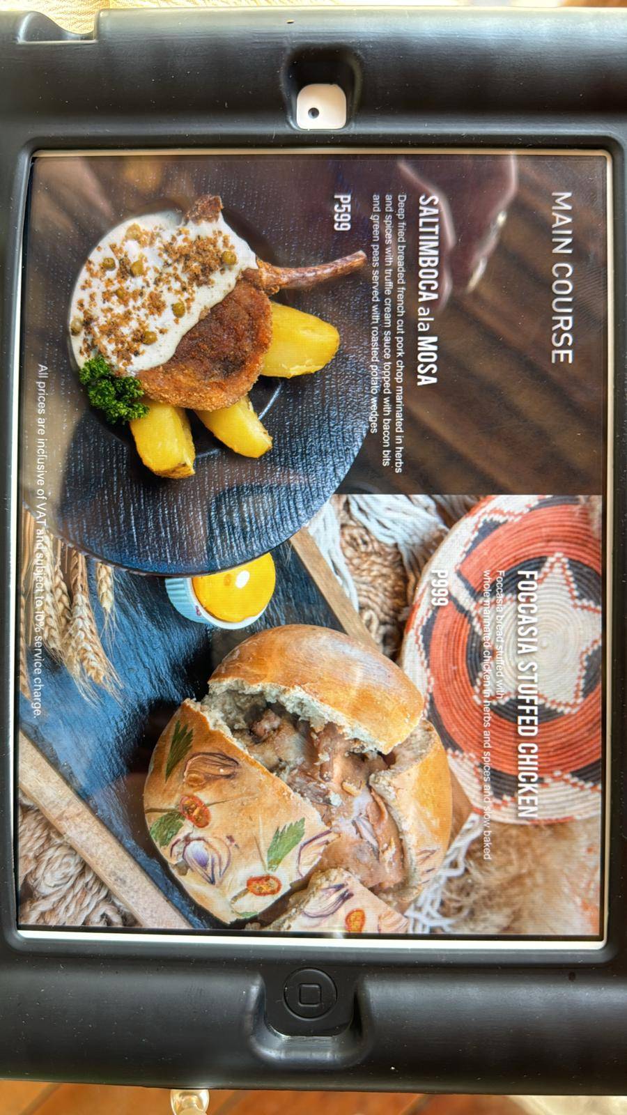 Menu at MOSA pub & bar, Panglao