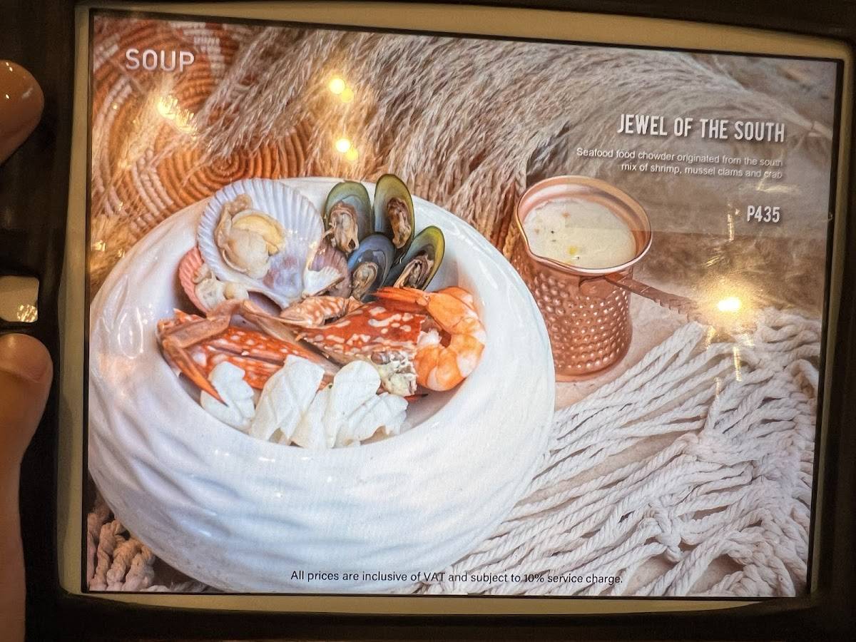 Menu at MOSA restaurant, Panglao