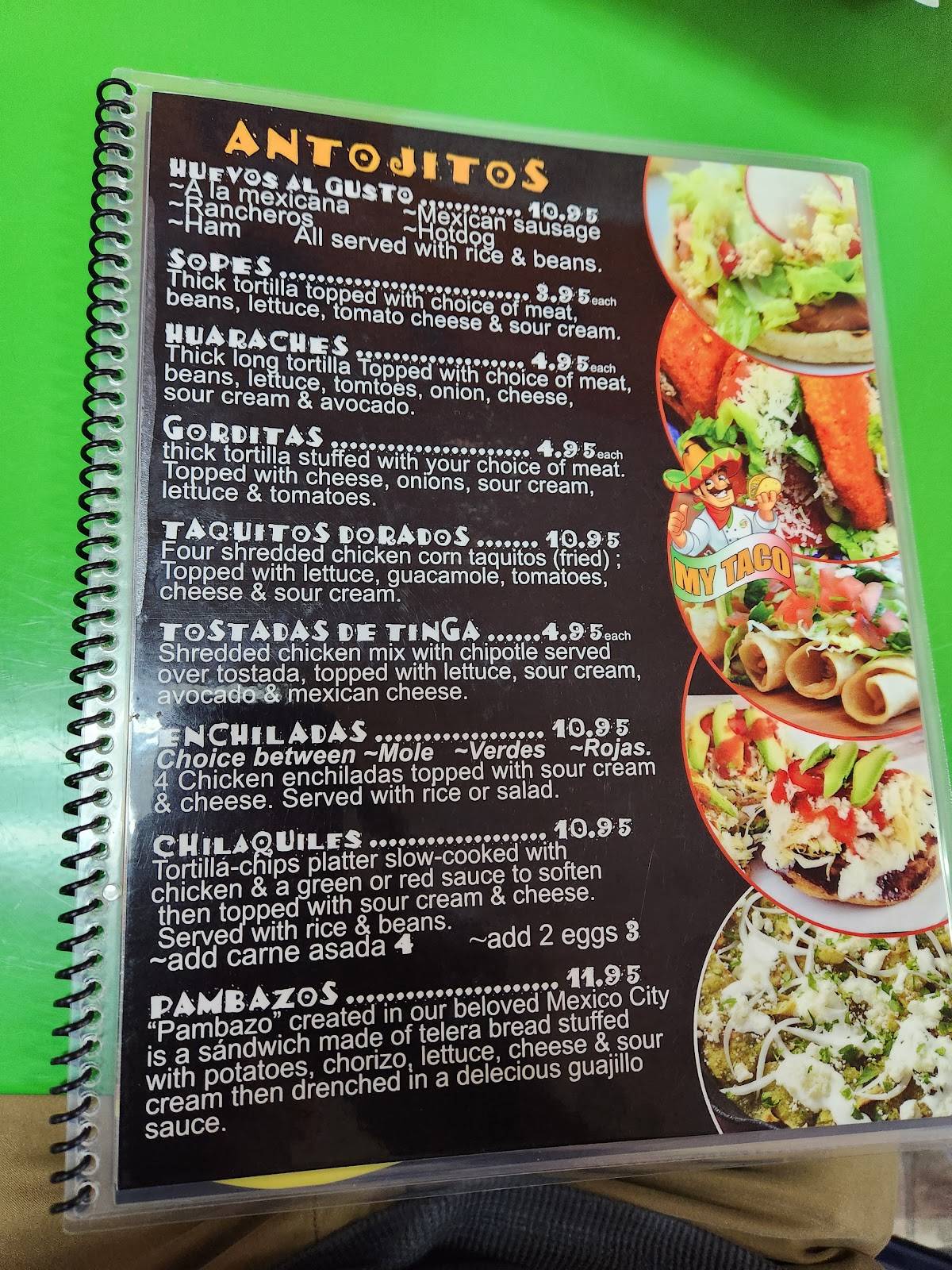 Menu at MY TACO restaurant, Norwood