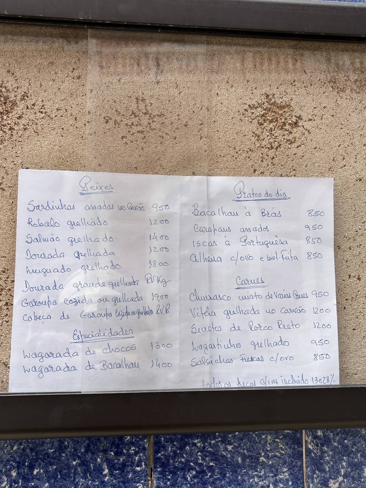Menu em Maçã Verde restaurante, Lisboa