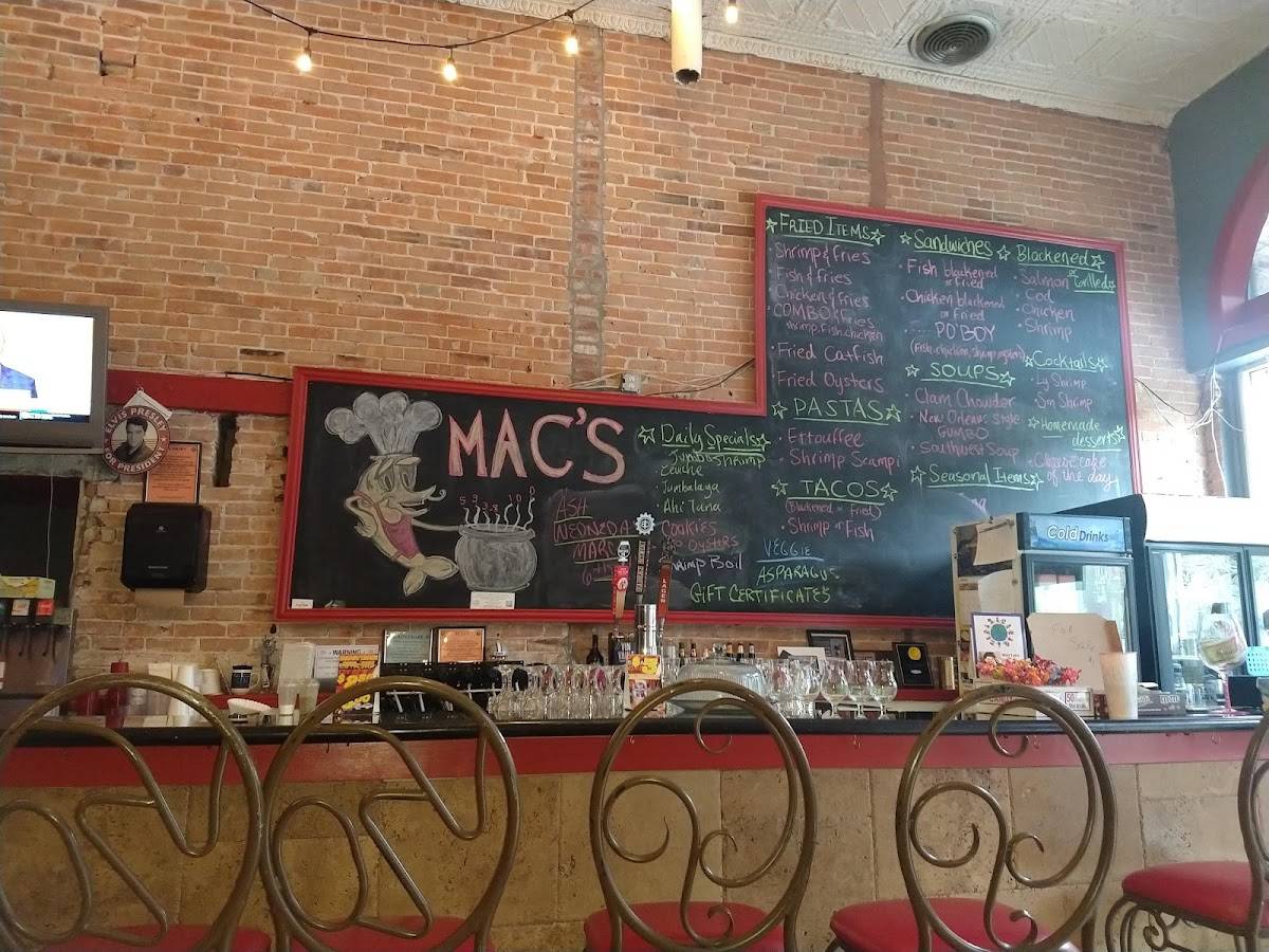 Menu at Mac's Downtown restaurant, El Paso, 315 E Mills Ave