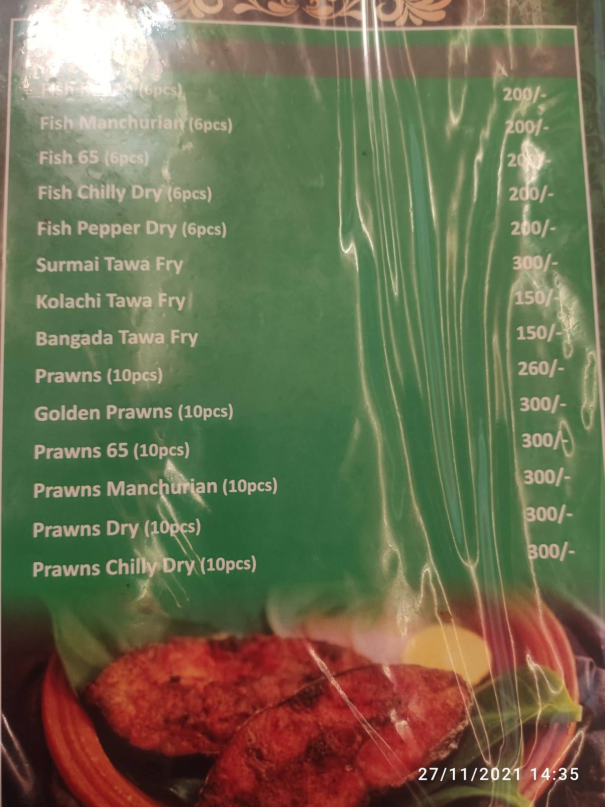 Menu at Madeena Hotel Hoskote, India, 3RX9+58