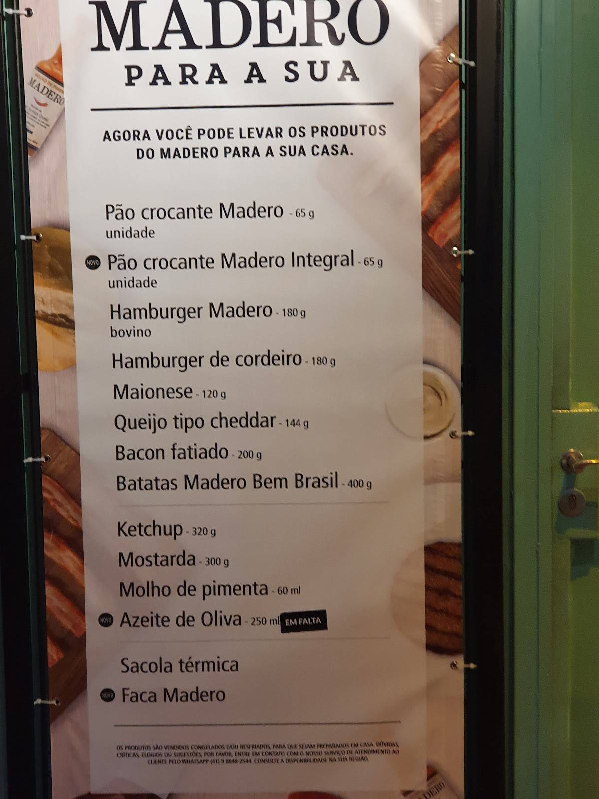 Menu em Madero Container restaurante, Chapecó