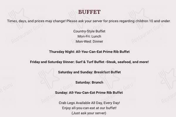 Menu at Madison's Prime Rib Steak & Seafood steakhouse, Sneads Ferry ...