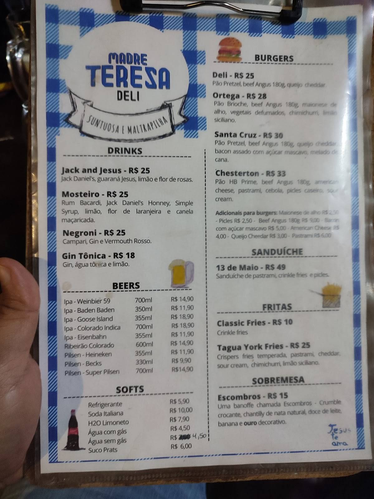 Menu em Madre Teresa Deli restaurante, Taguatinga