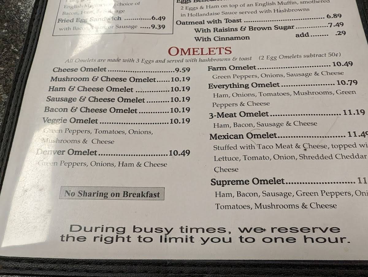Menu at Main Street Restaurant, Detroit Lakes