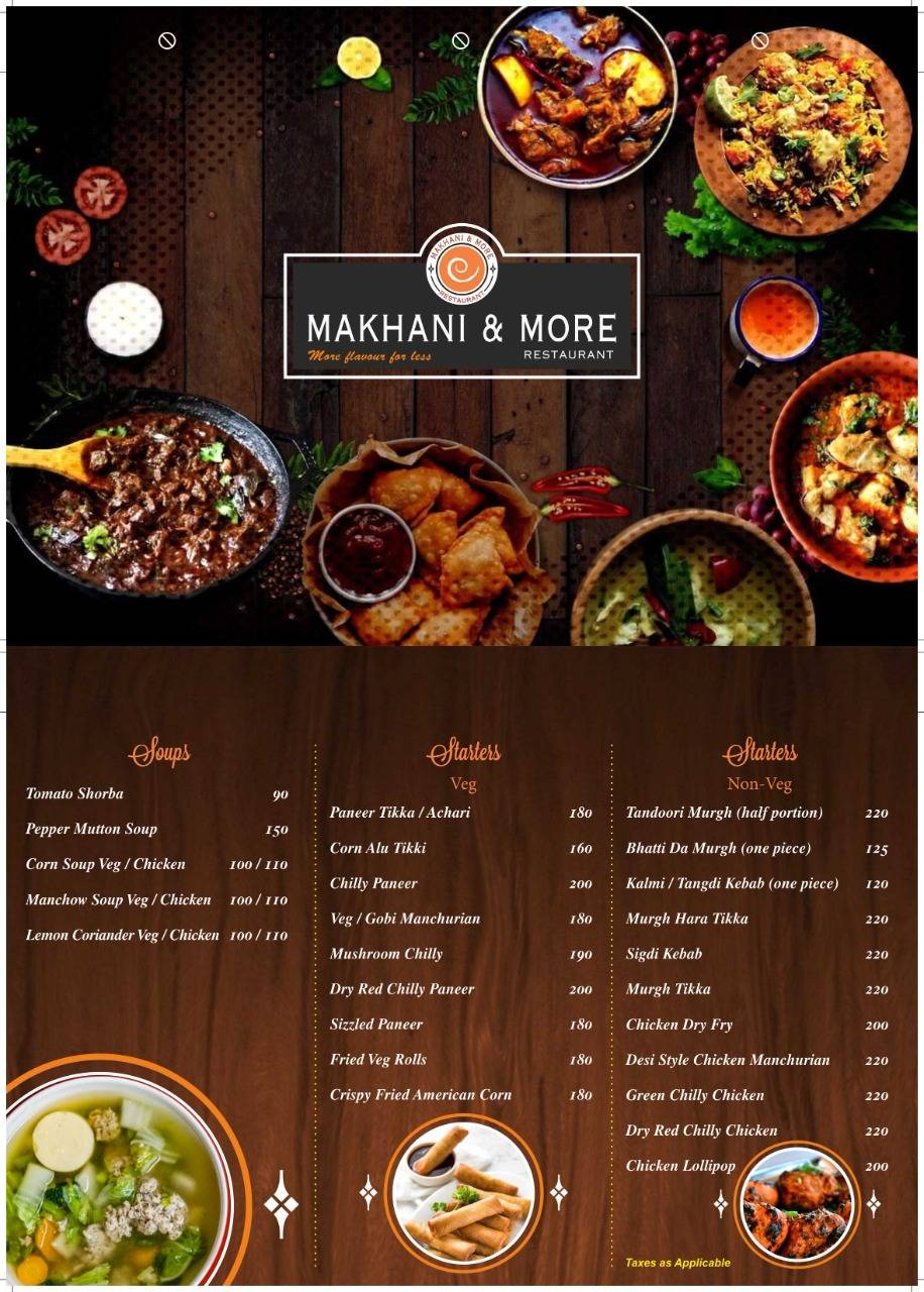 Menu at Makhani & More, Belgaum