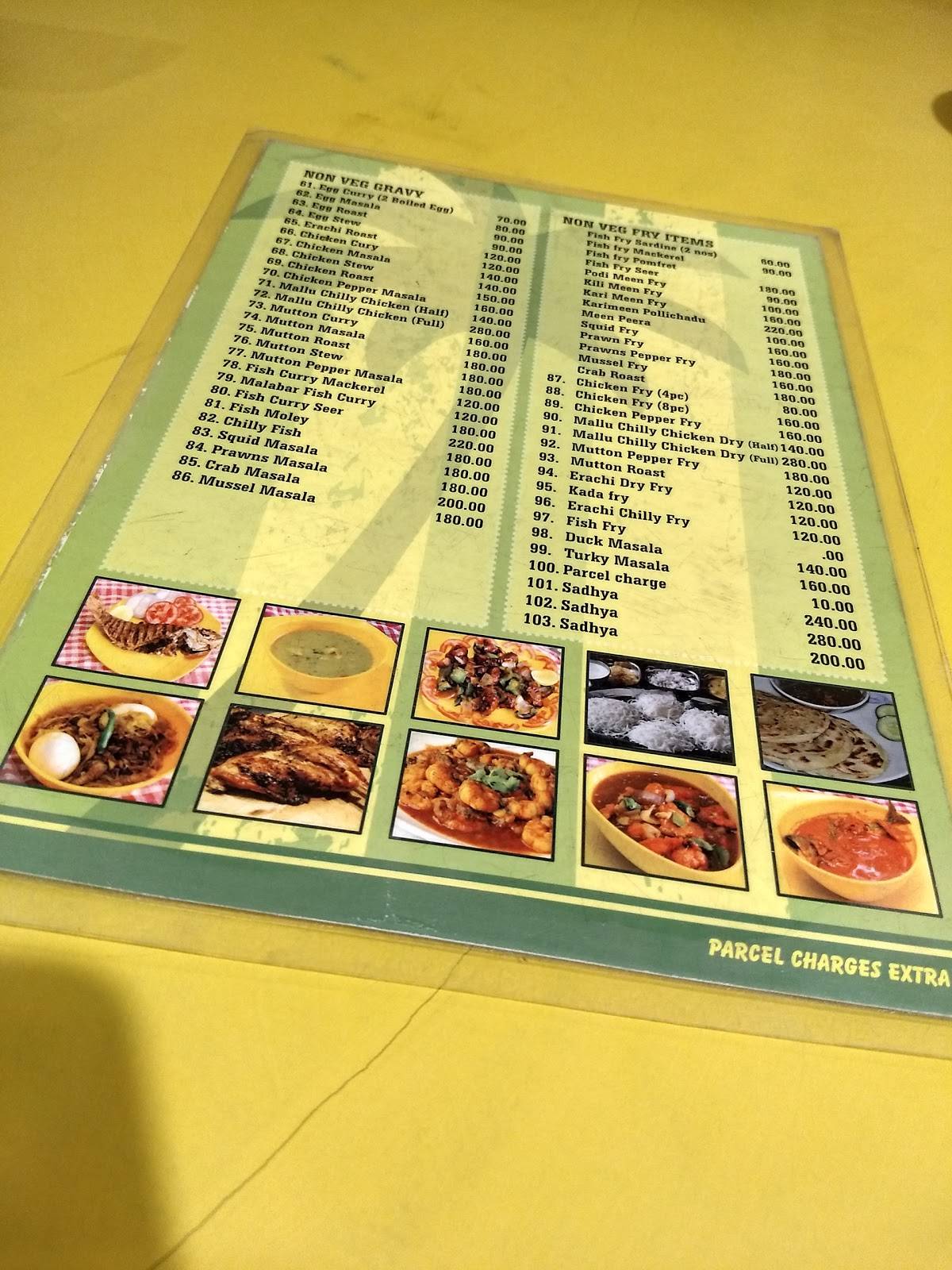 Menu at Malabar quality inn, Bengaluru, No 40