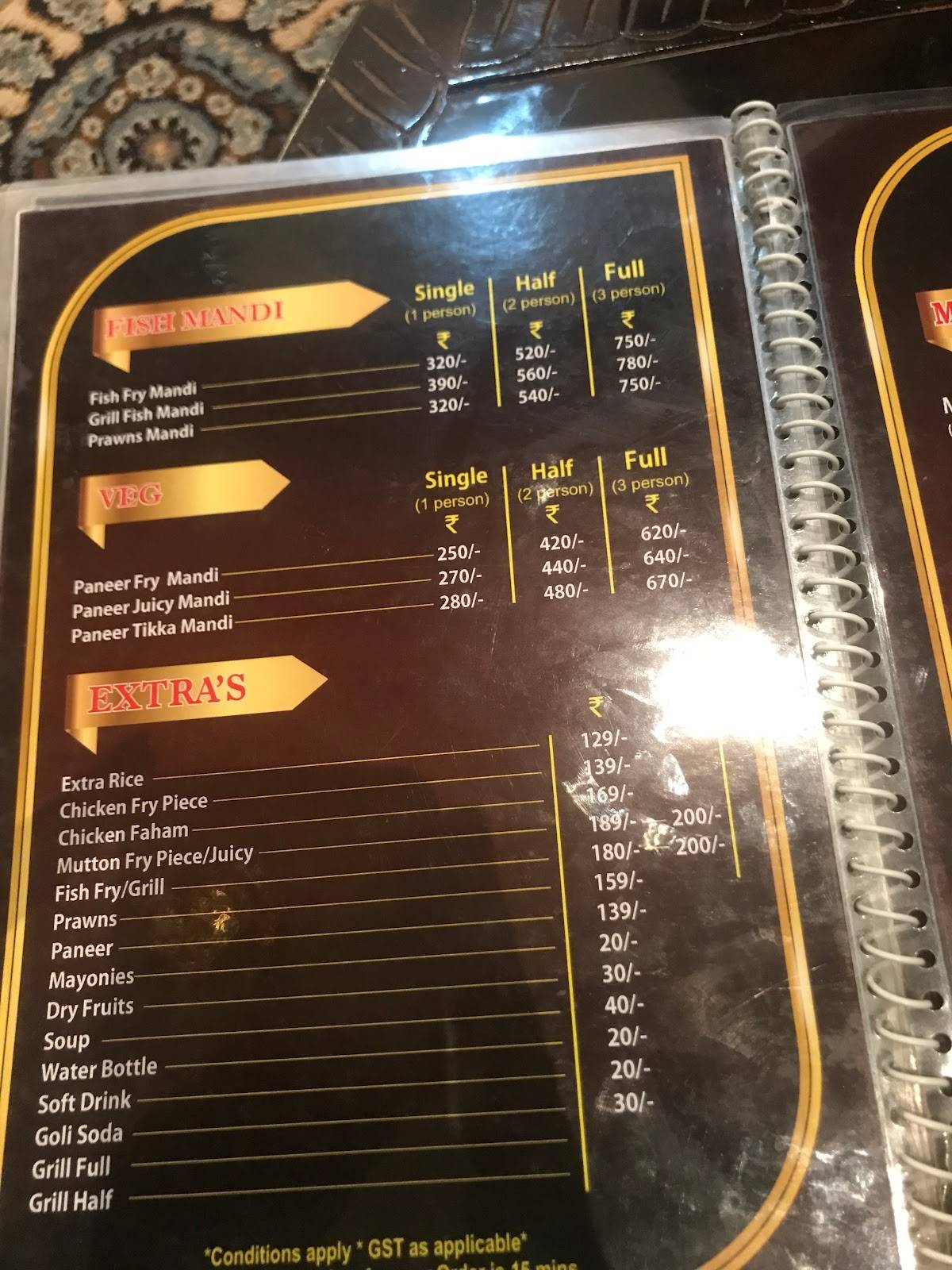 Menu at Mandi@26 Arabian Restaurant, Karimnagar