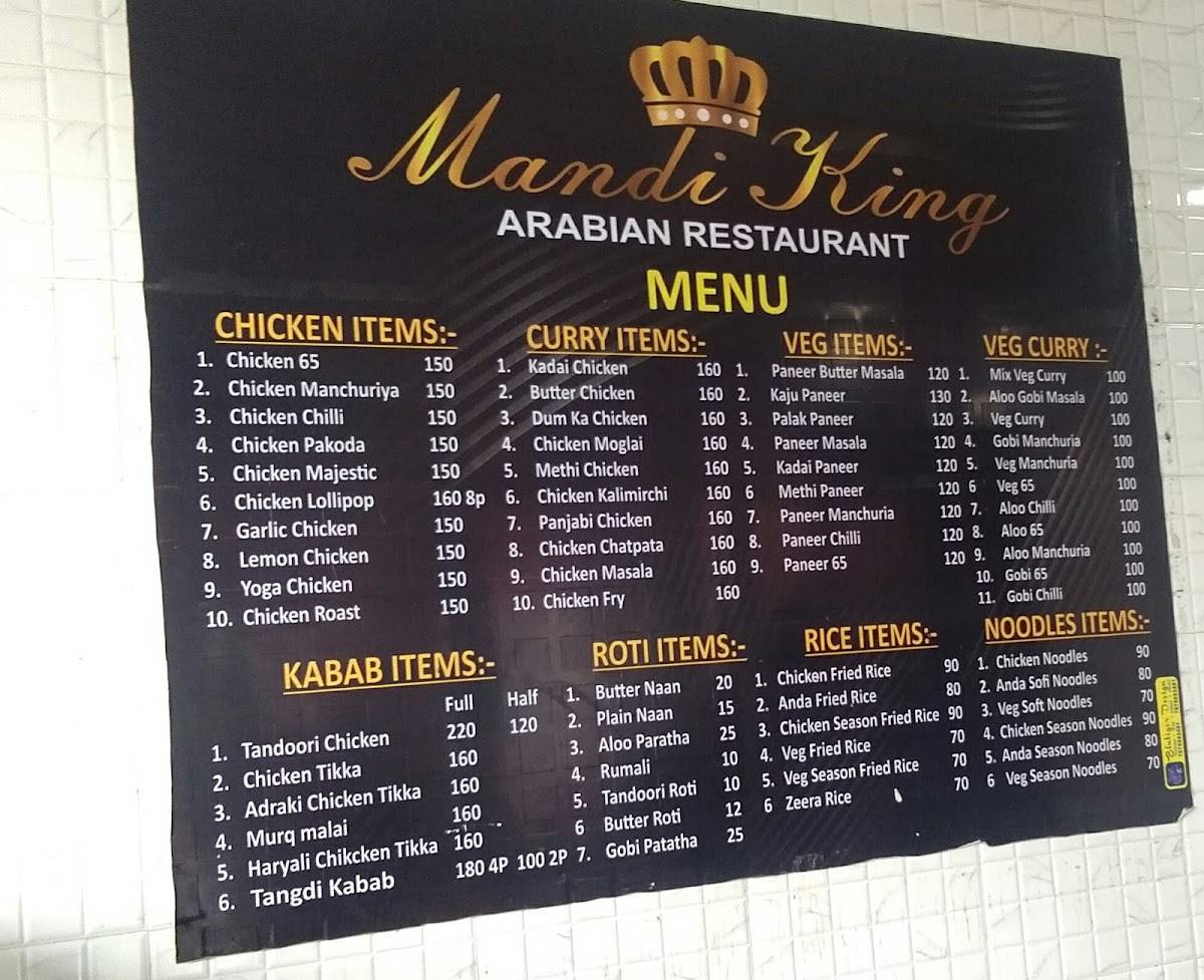 Menu at Mandi King Arabian Restaurant, Hyderabad, Gachibowli - Miyapur Rd
