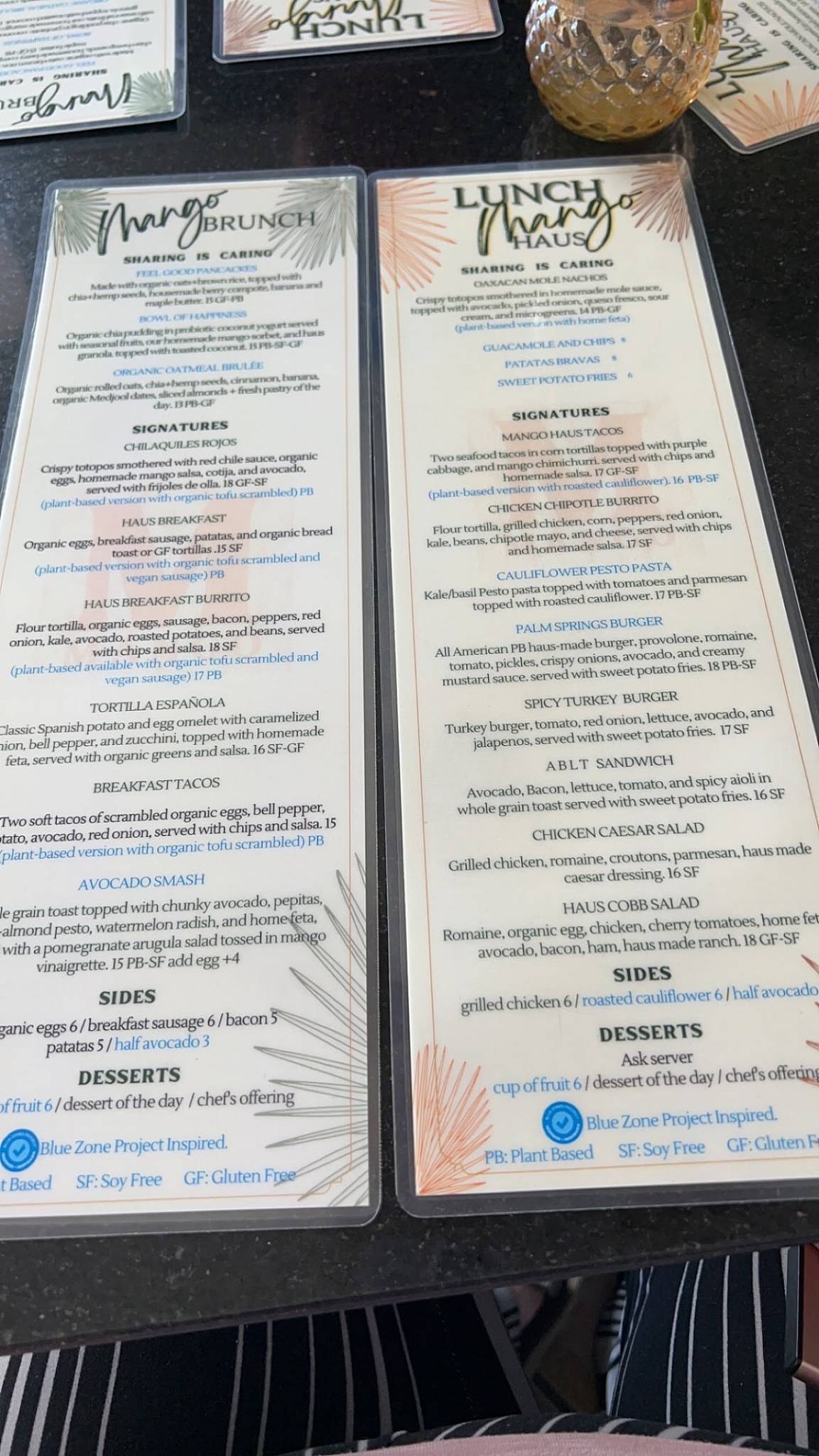 Menu at Mango Haus restaurant, Bakersfield