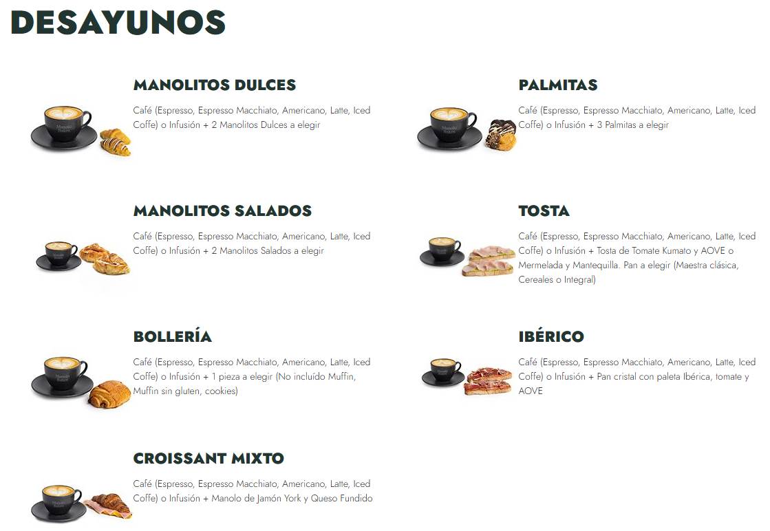Carta del pub y bar Manolo Bakes, Murcia