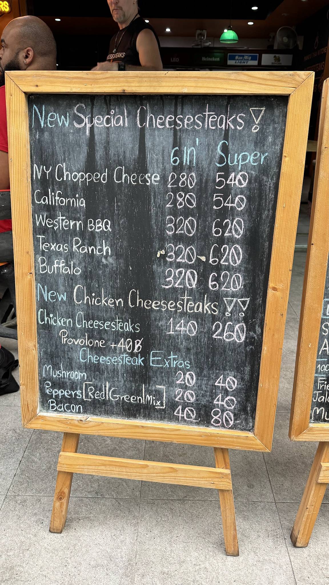 Menu at Mano's Cheesesteaks & Burgers restaurant, Pattaya City