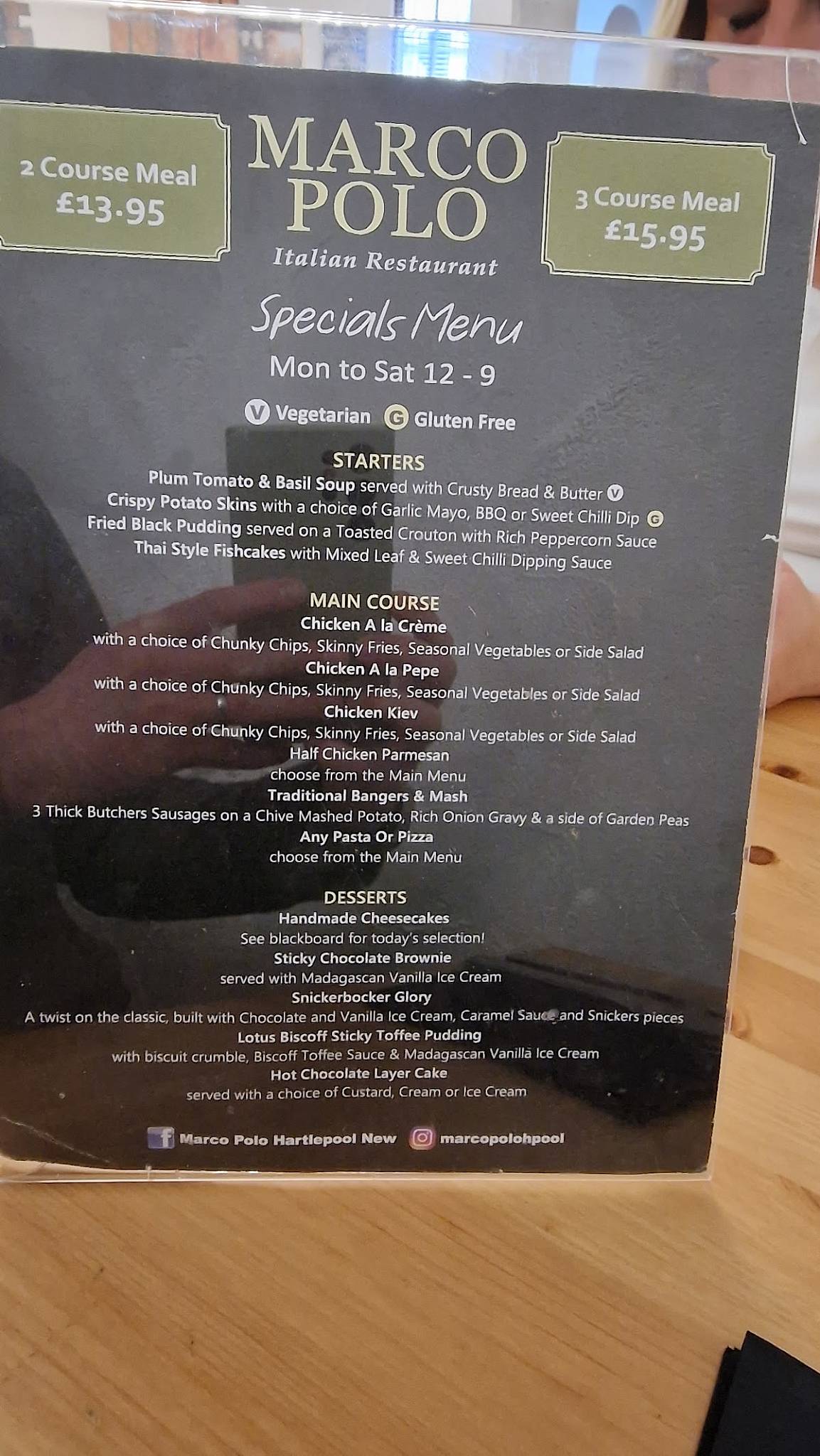 Menu at Marco Polo Restaurant, Hartlepool