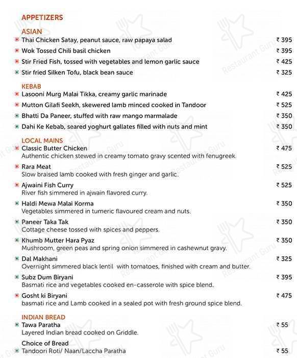 Menu at Marriott On Wheels By Courtyard By Marriott, Amritsar