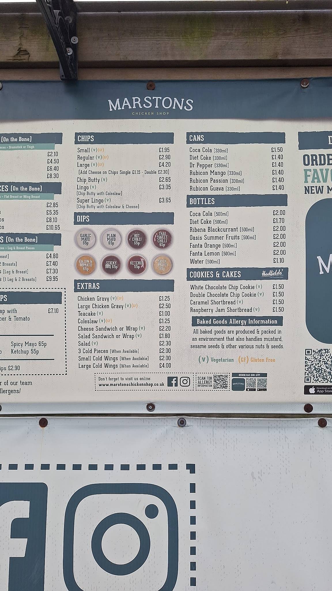 Menu at Marstons Chicken Shop fast food, Huddersfield