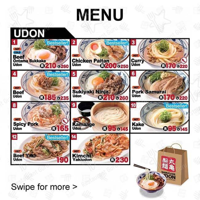 Menu at Marugame Udon restaurant, Mandaluyong, Epifanio Delos Santos ...
