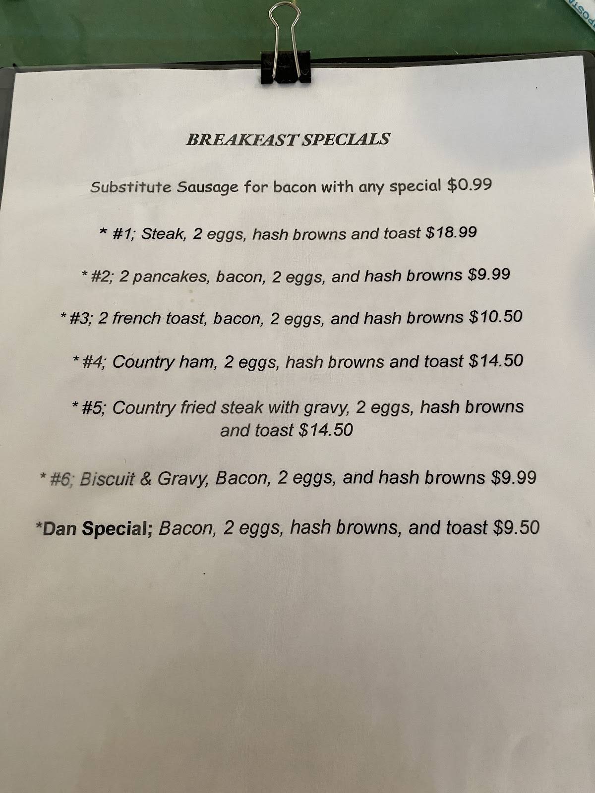 Menu at Mary's Diner of Franklin County desserts, Rocky Mount