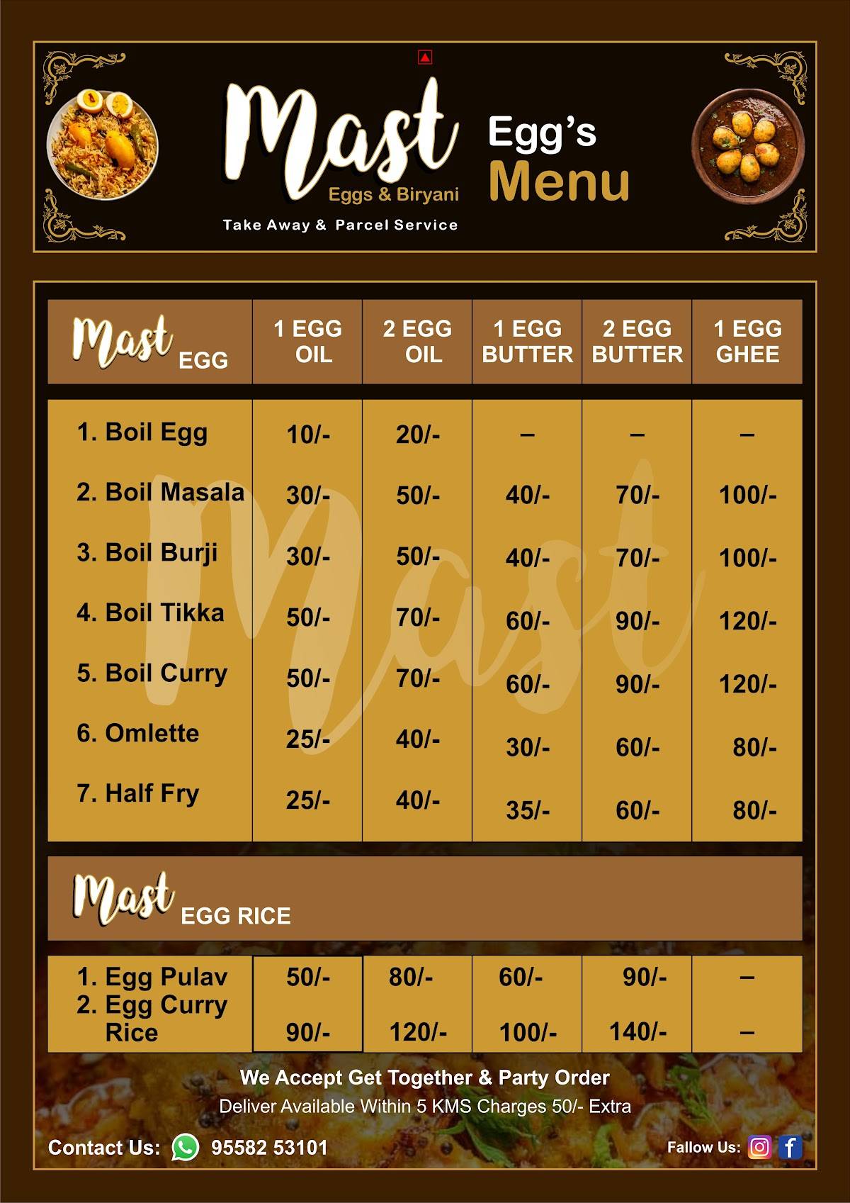 Menu at Mast Foods, Vadodara