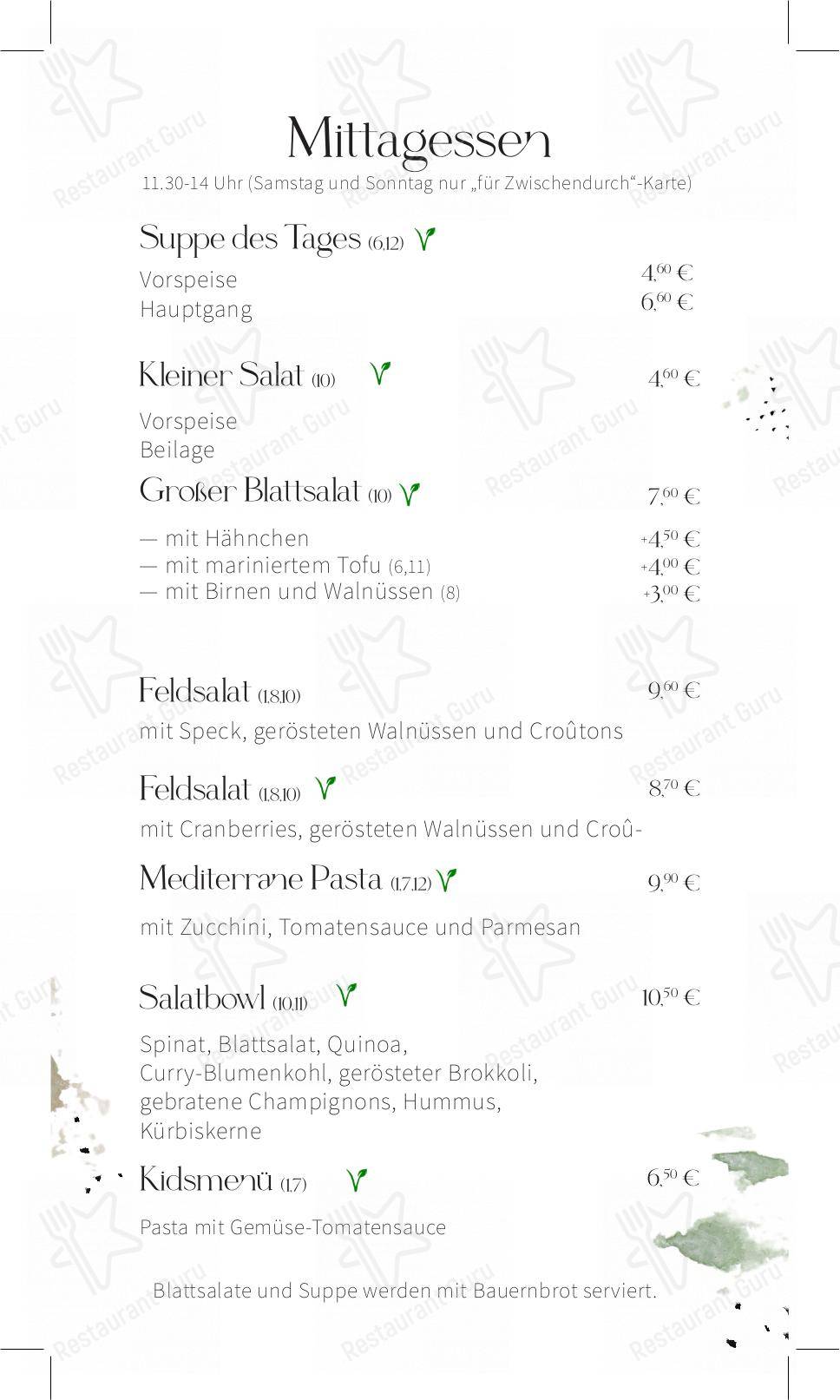 Speisekarte von Café-Restaurant Leni's sweet and salty, Maulburg