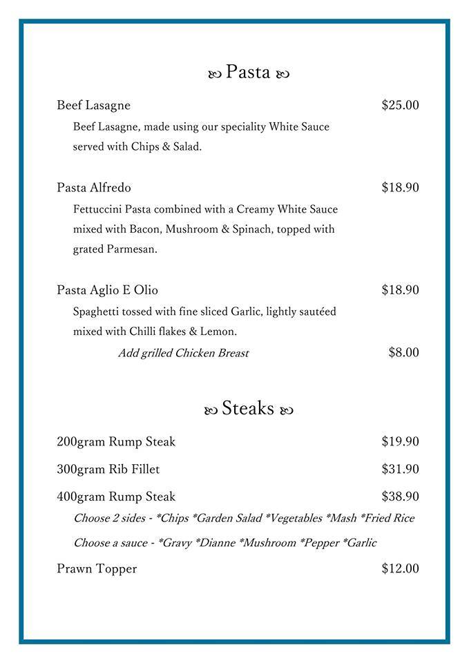 Menu at The Mayfair Emerald pub & bar, Emerald