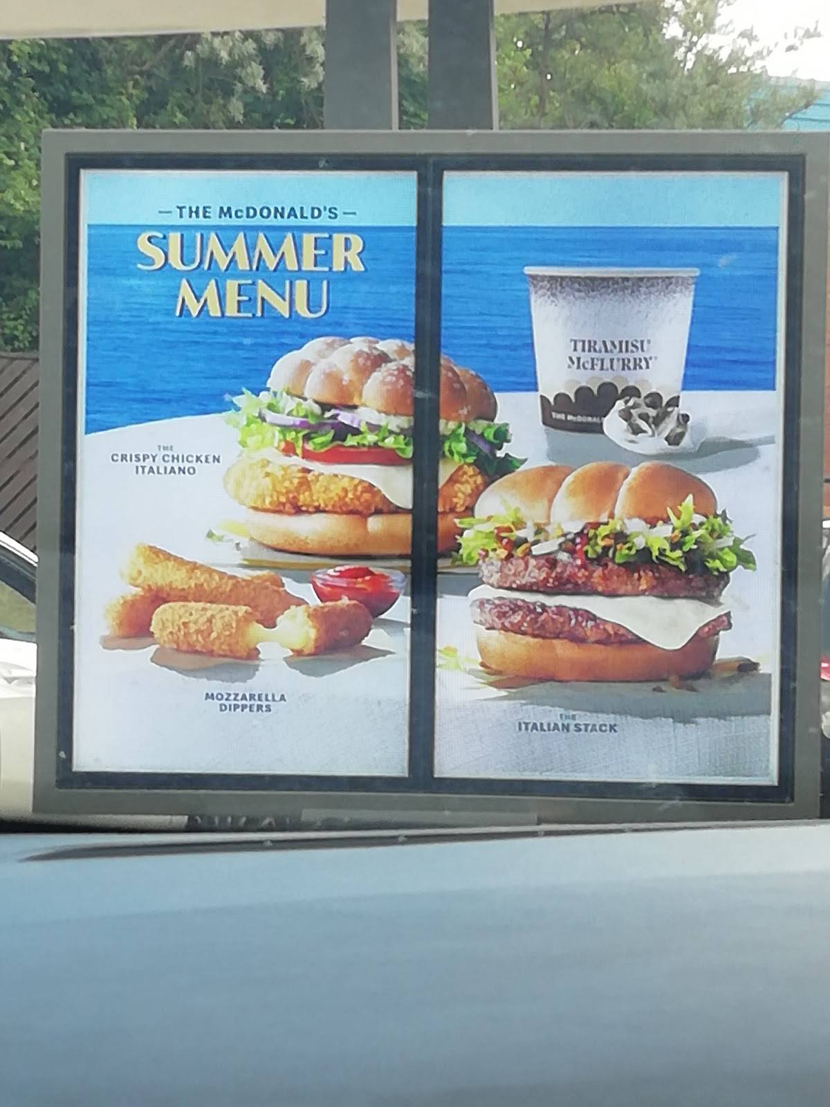 Menu at McDonald's restaurant, Pontefract, Racecourse Retail Park