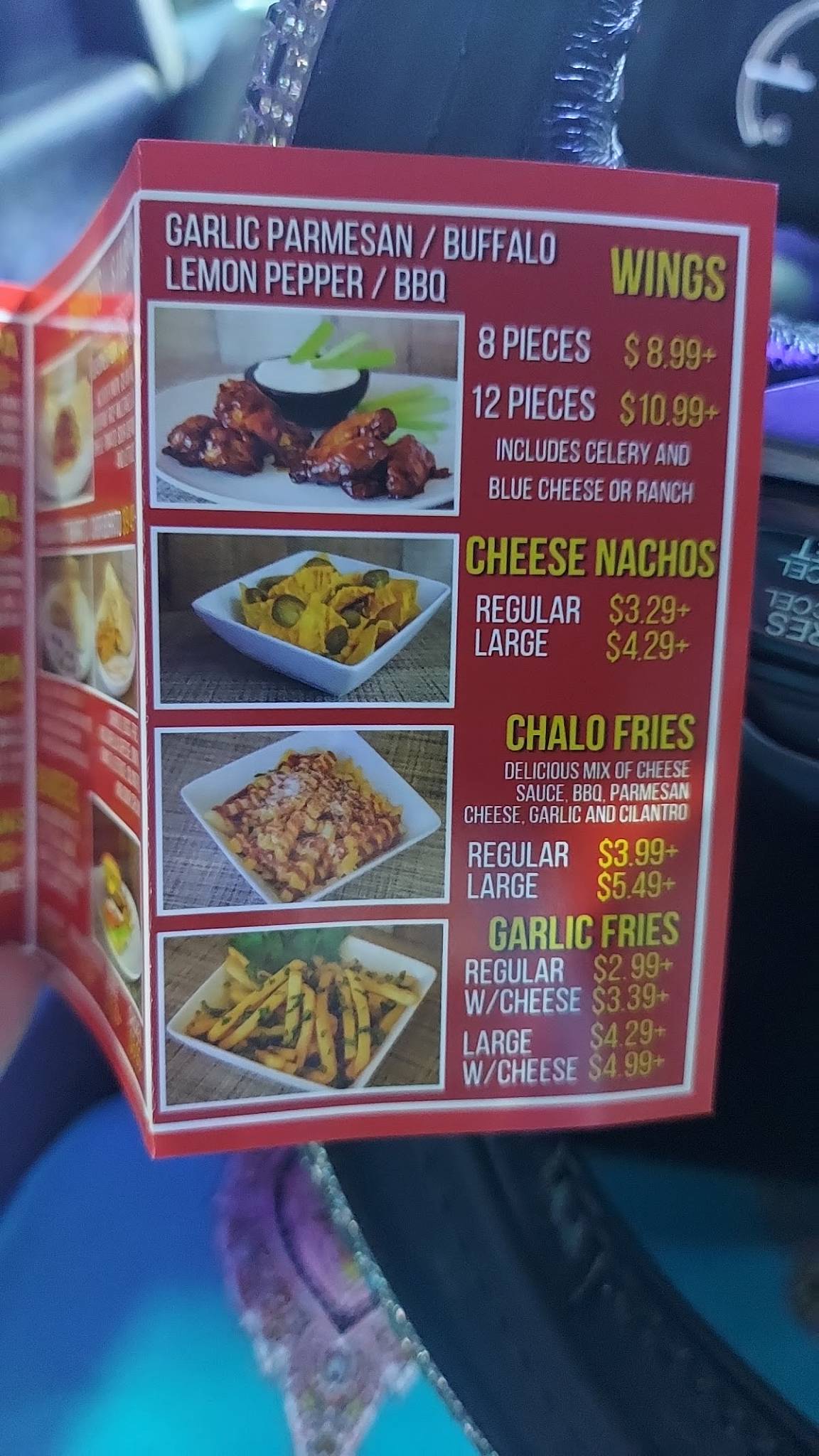 Menu at Chalo Fast Food, McDonough