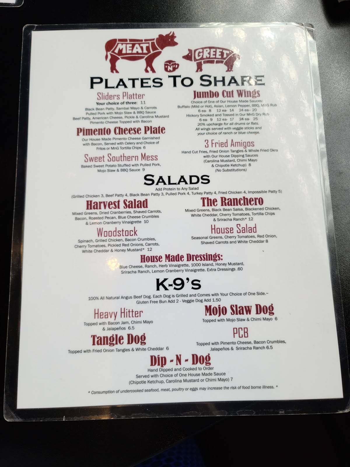 Menu at Meat N Greet restaurant, Newnan