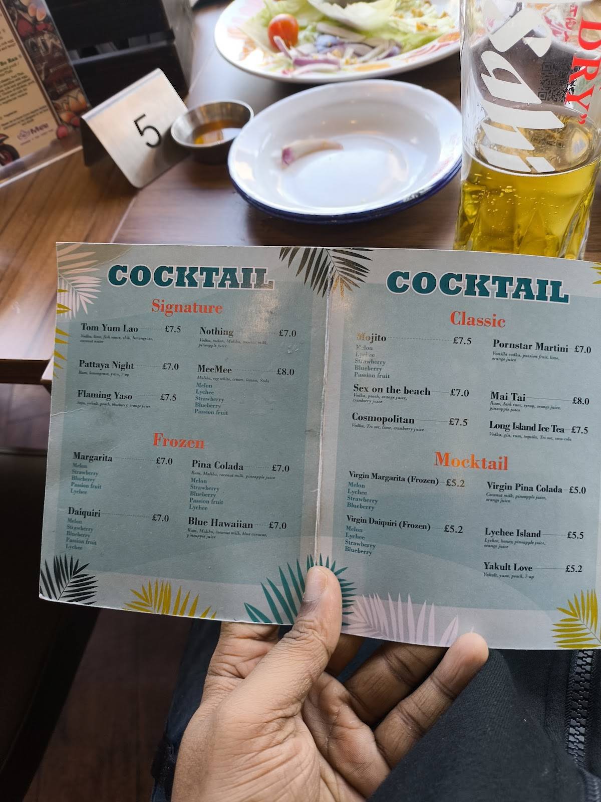 Menu at Mee Japanese & Thai Street Food restaurant, Liverpool