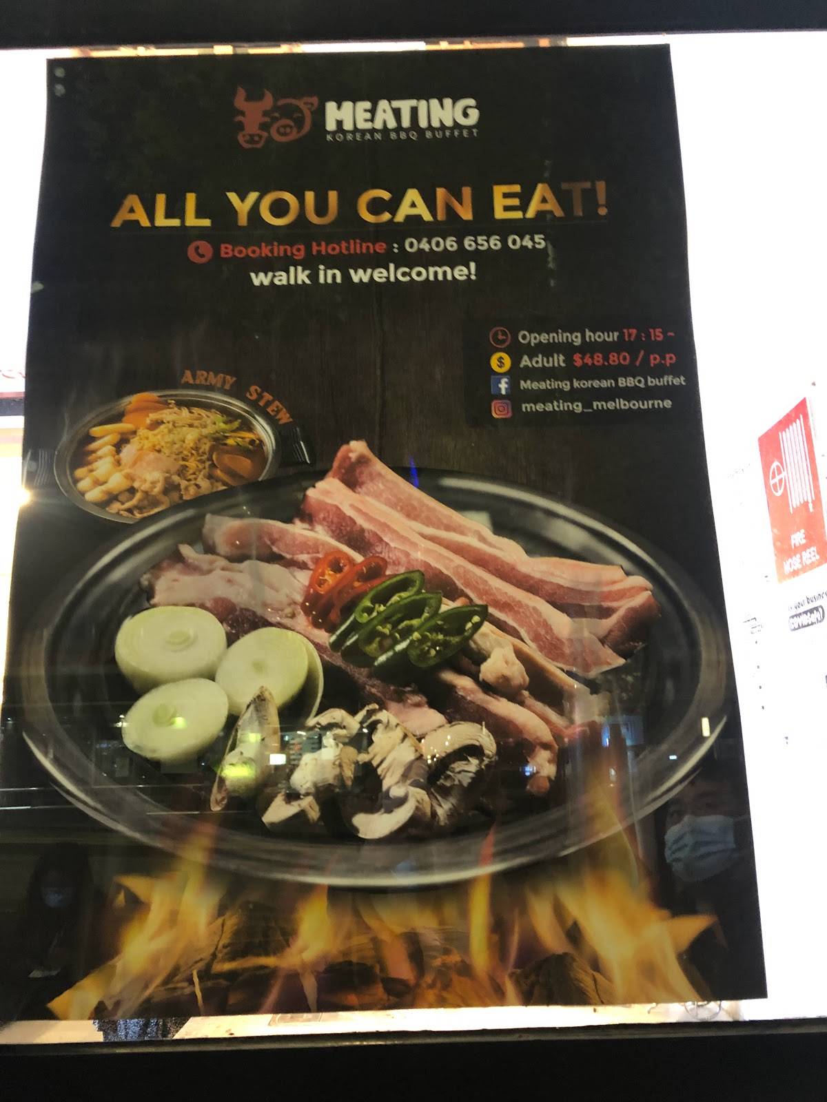 Menu at Meating Korean BBQ Buffet CBD, Melbourne