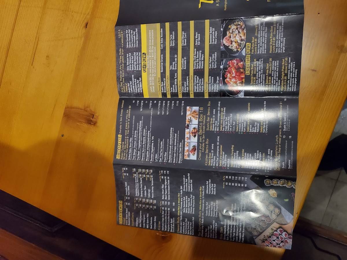 Menu at TOA Asian Fusion (Melville Route 110) restaurant, Melville