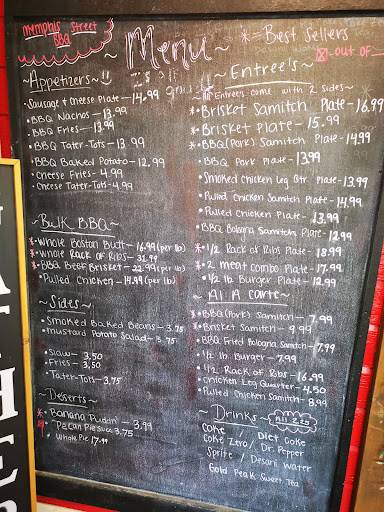 Menu at Memphis Street BBQ, Collegedale, Main St