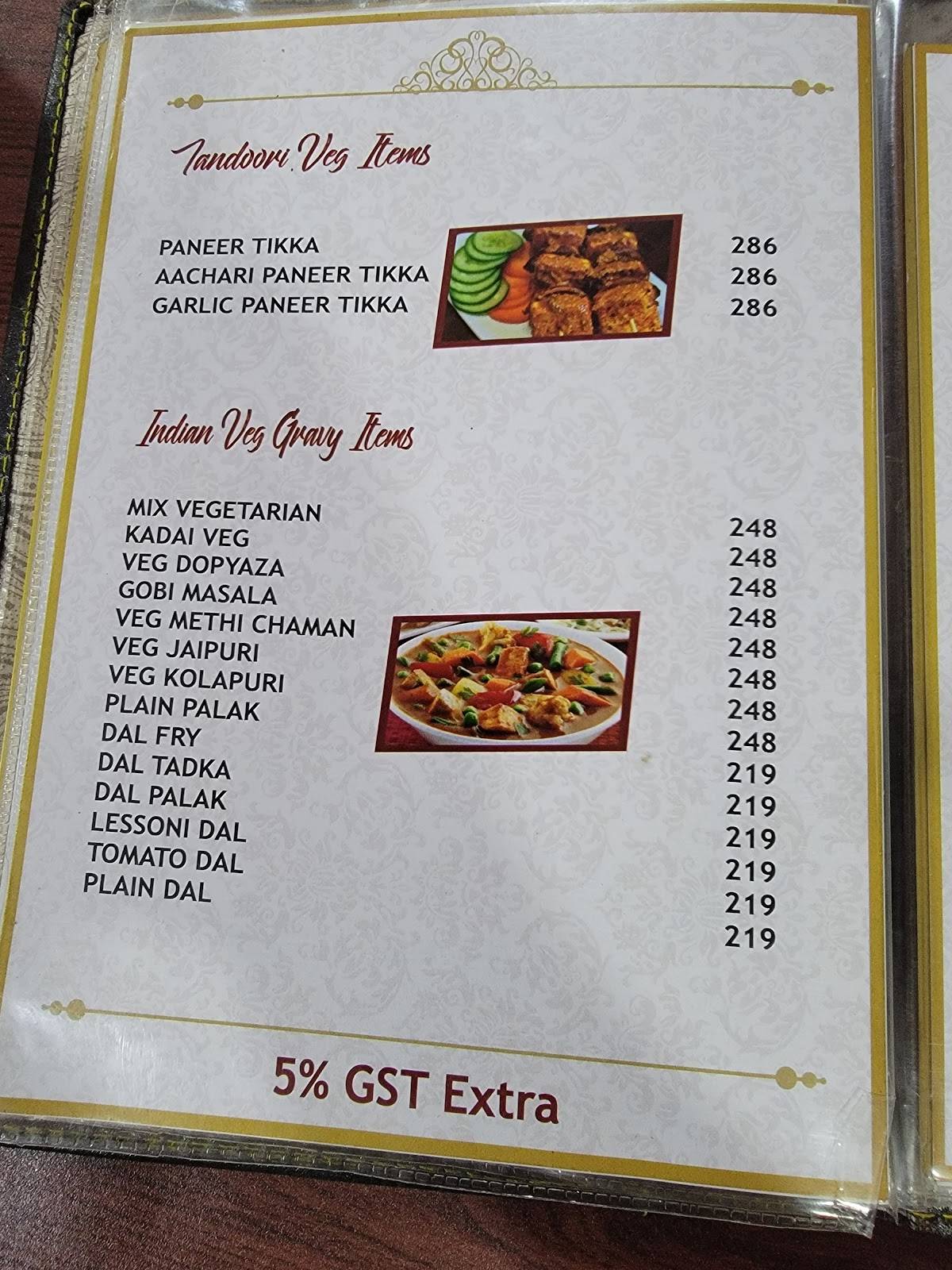 Menu at Meridian Restaurant, Hyderabad, 6-3-697