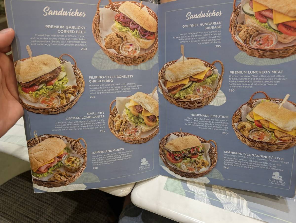 Menu at Merienda by Pan de Manila restaurant, Cebu City