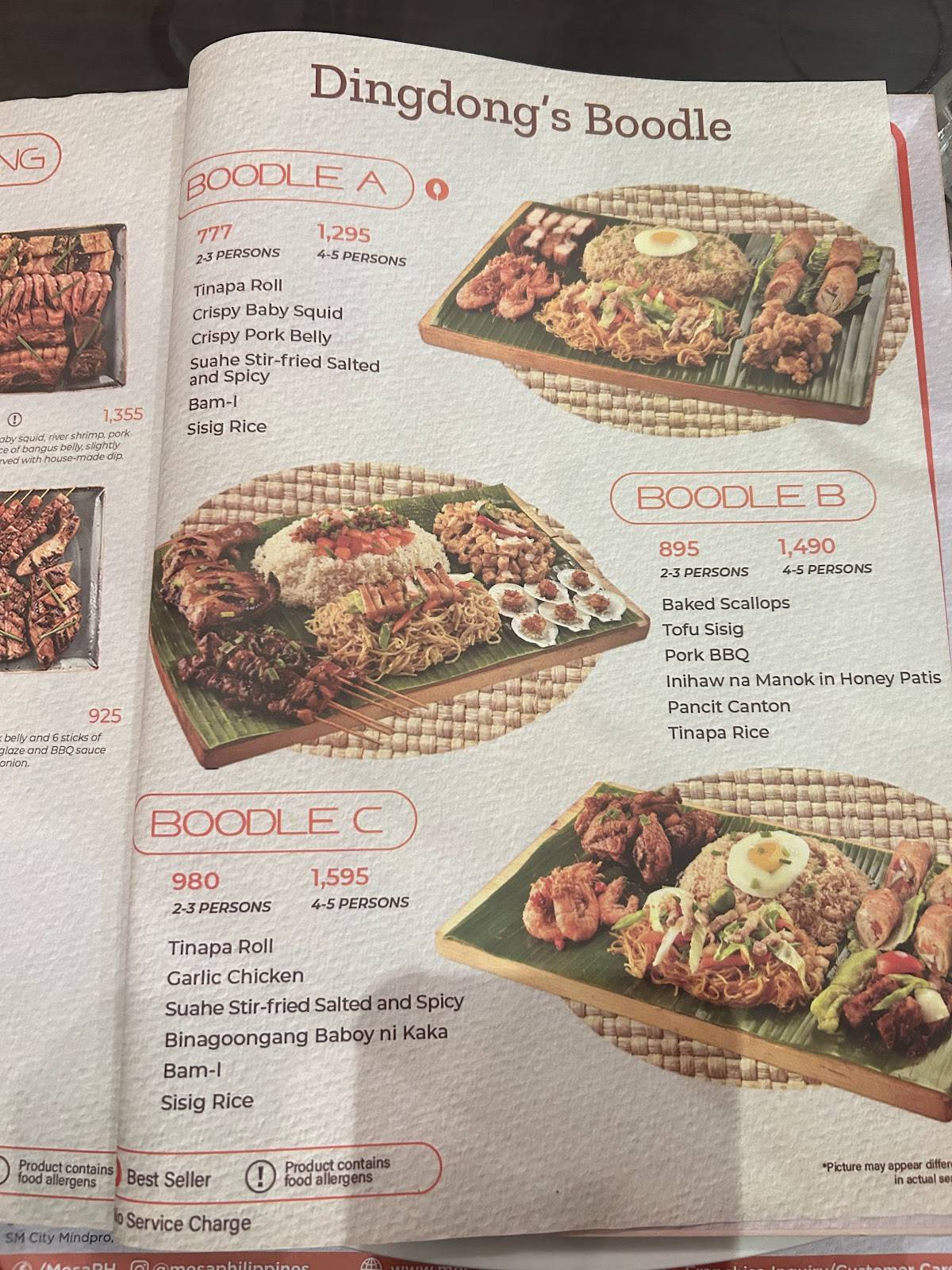 Menu at Mesa Filipino Moderne restaurant, Iloilo City, Brgy
