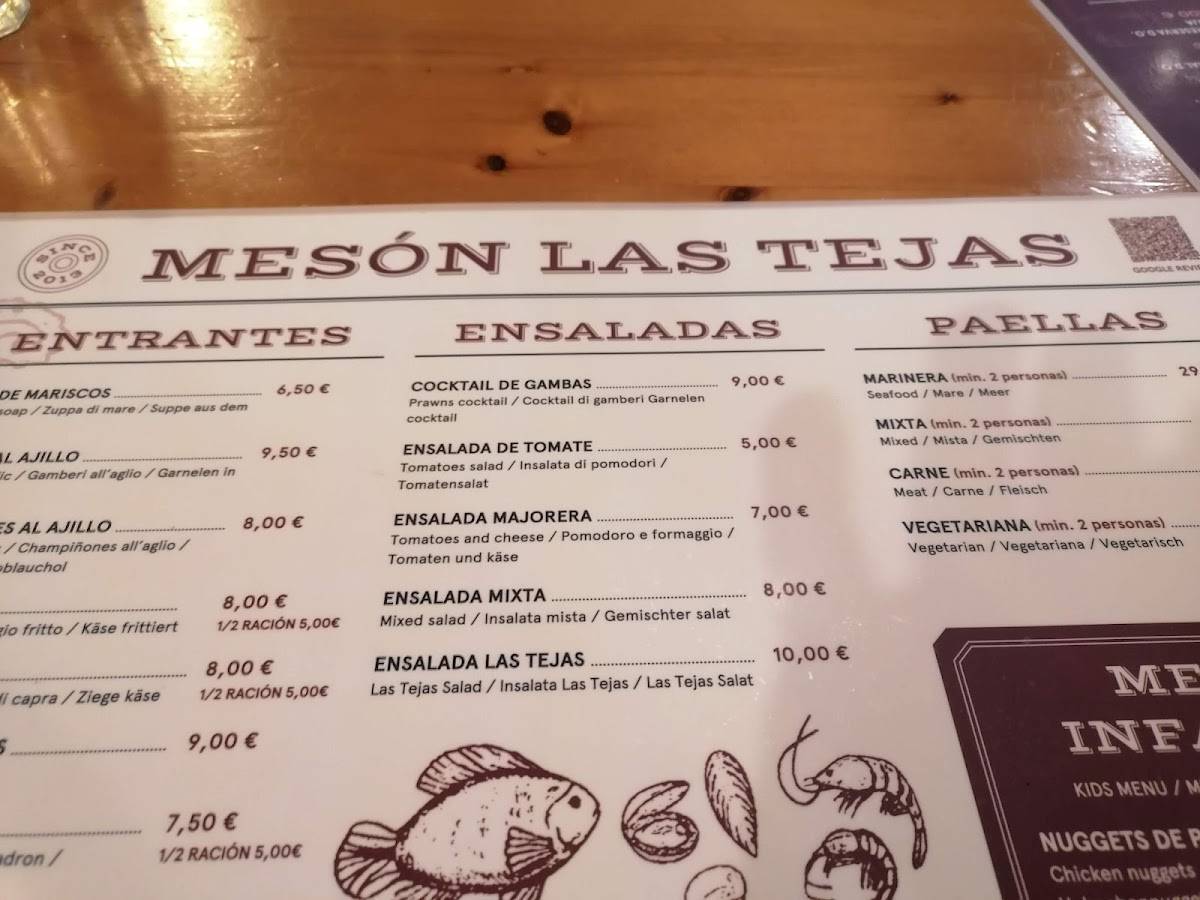 Menu at Mesón Las Tejas steakhouse, Corralejo, C. de Arístides ...