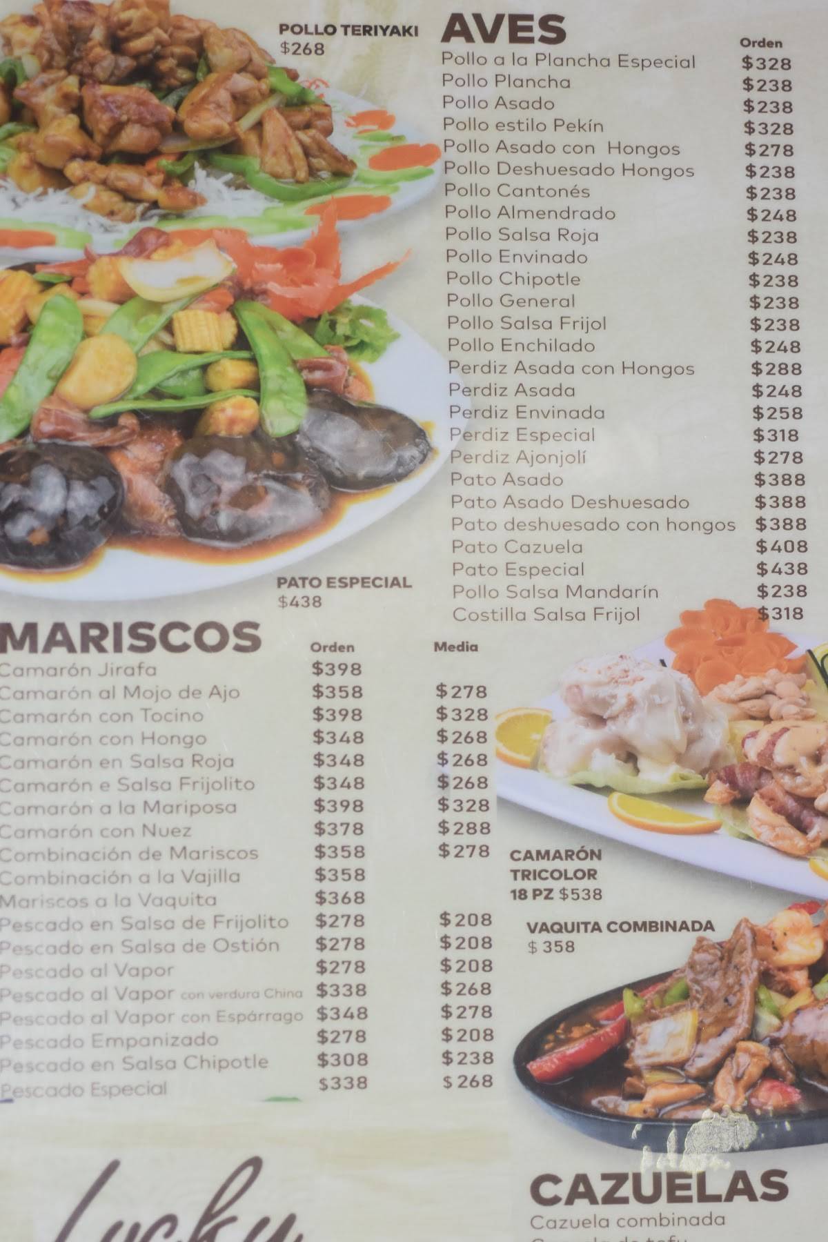Menu at Restaurant LUCKY, Mexicali, Blvd. Lázaro Cárdenas 1153