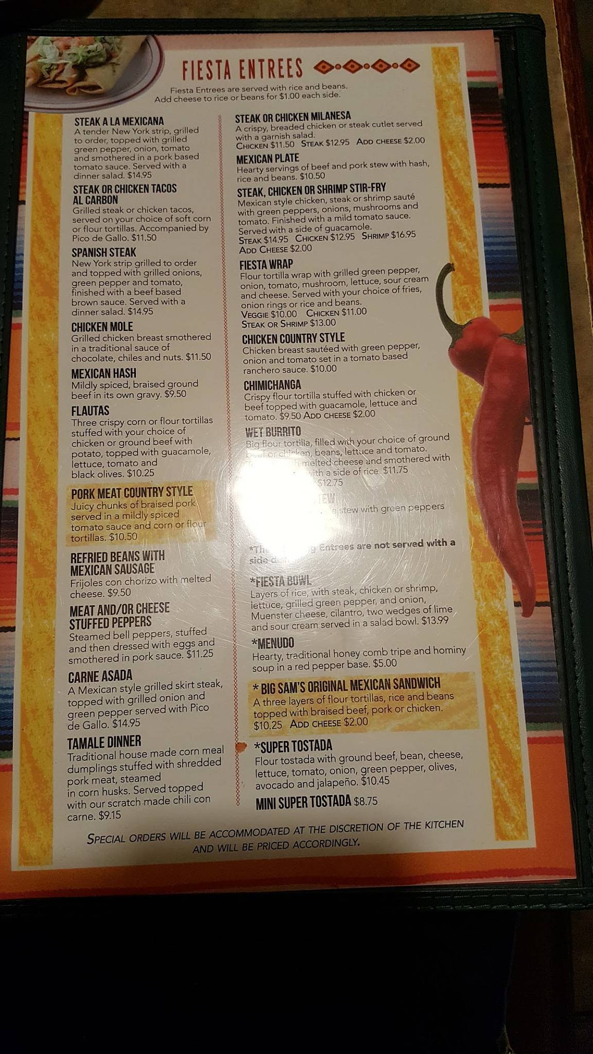 Menu at Mexican Fiesta - Dearborn Hgts. restaurant, Dearborn Heights