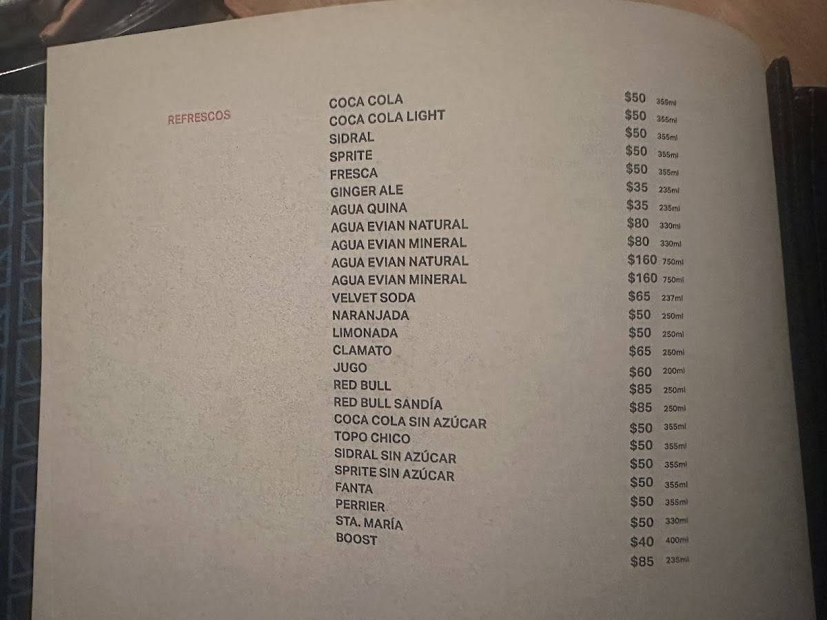 Carta del restaurante Ling Ling by Hakkasan, Ciudad del México