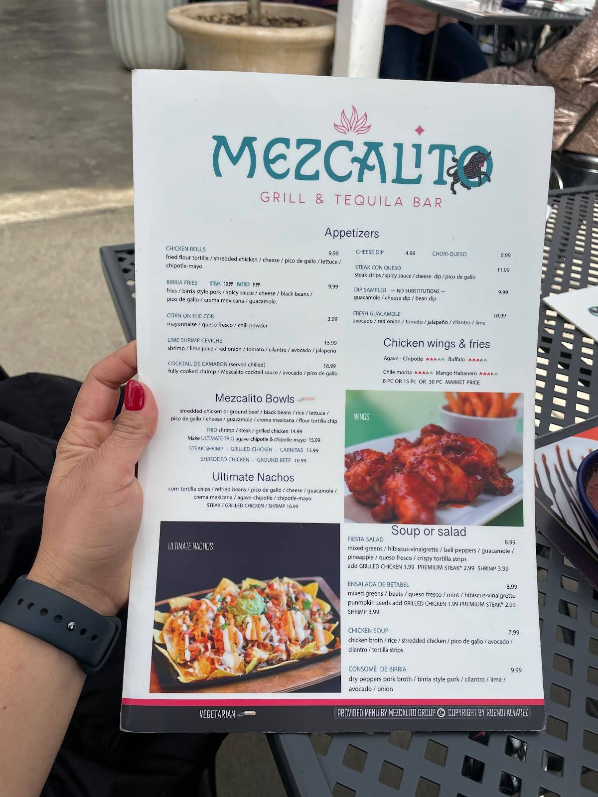 Menu at Mezcalito Durham restaurant, Durham