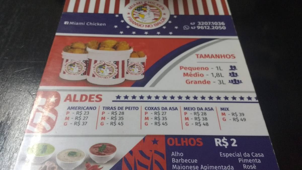 Menu at Miami Chicken Frango no Balde Guanabara, Joinville