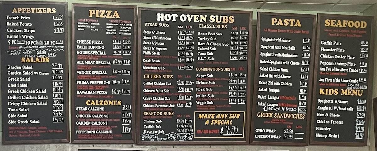 Menu at Mig's of 96 pizzeria, Ninety Six, 113 Main St E