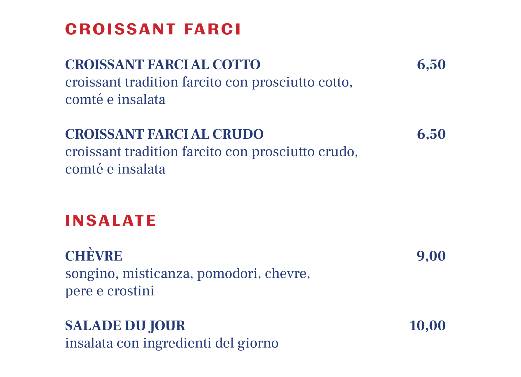 Speisekarte von Égalité restaurant, Mailand, Piazza S. Simpliciano