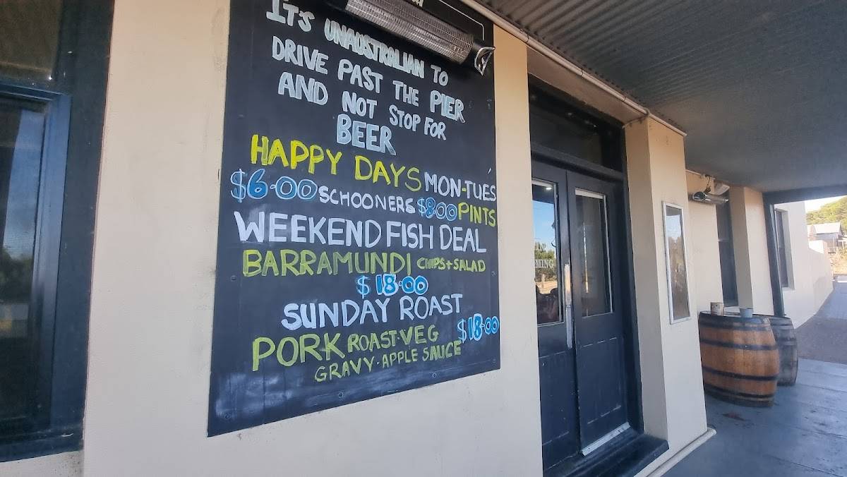Menu at Milang Pier Hotel pub & bar, Milang