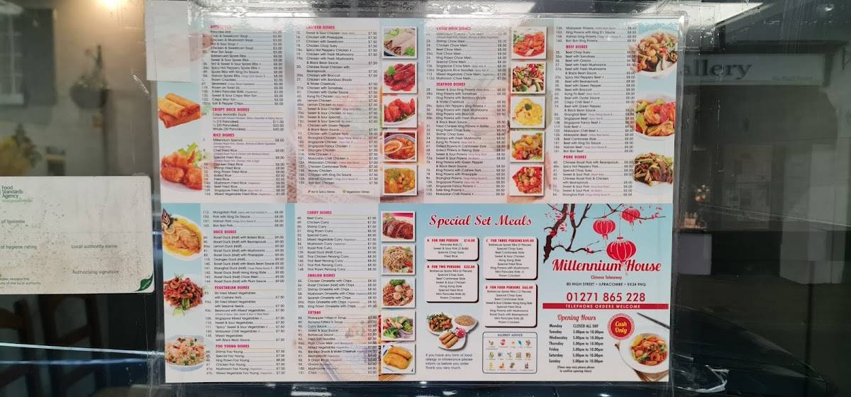 Menu at Millennium House fast food, Ilfracombe