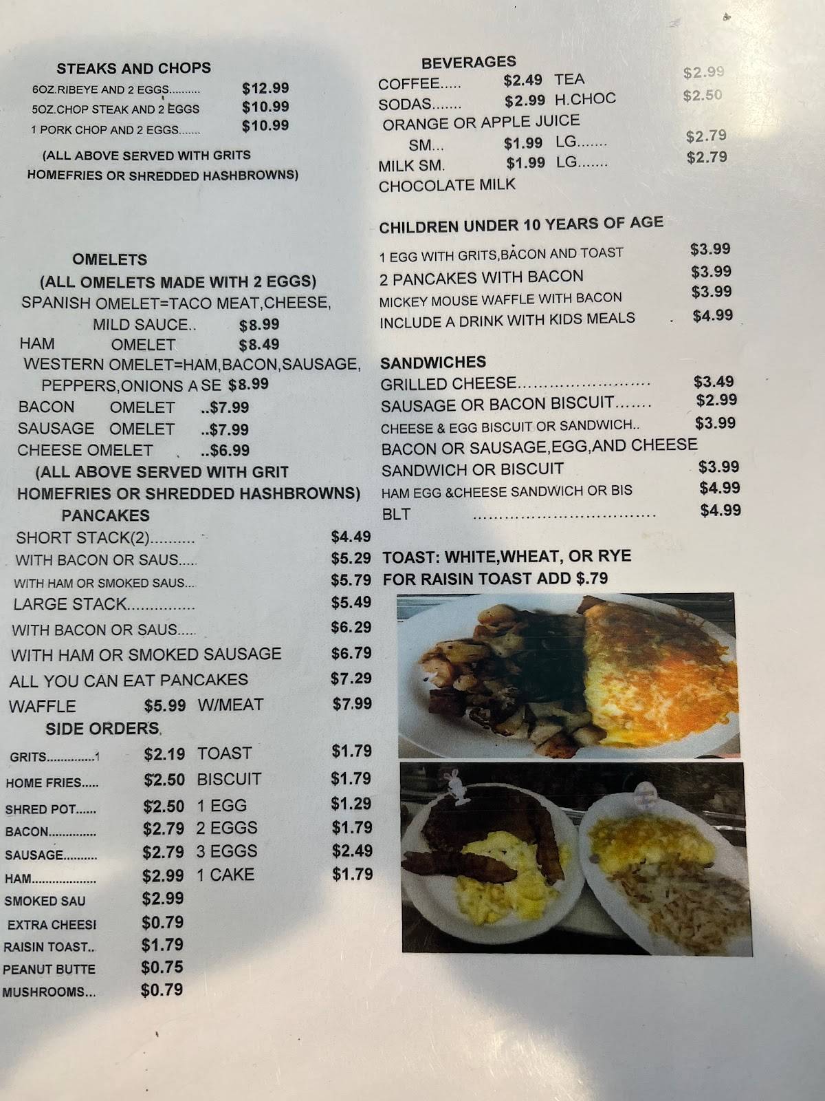 Menu at Cisco's Restaurant, Milton