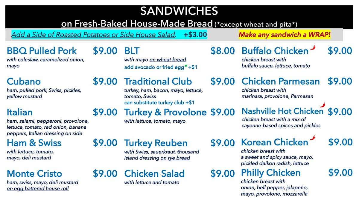 Menu at Miranova Cafe / Baker's Dozen Catering, Columbus