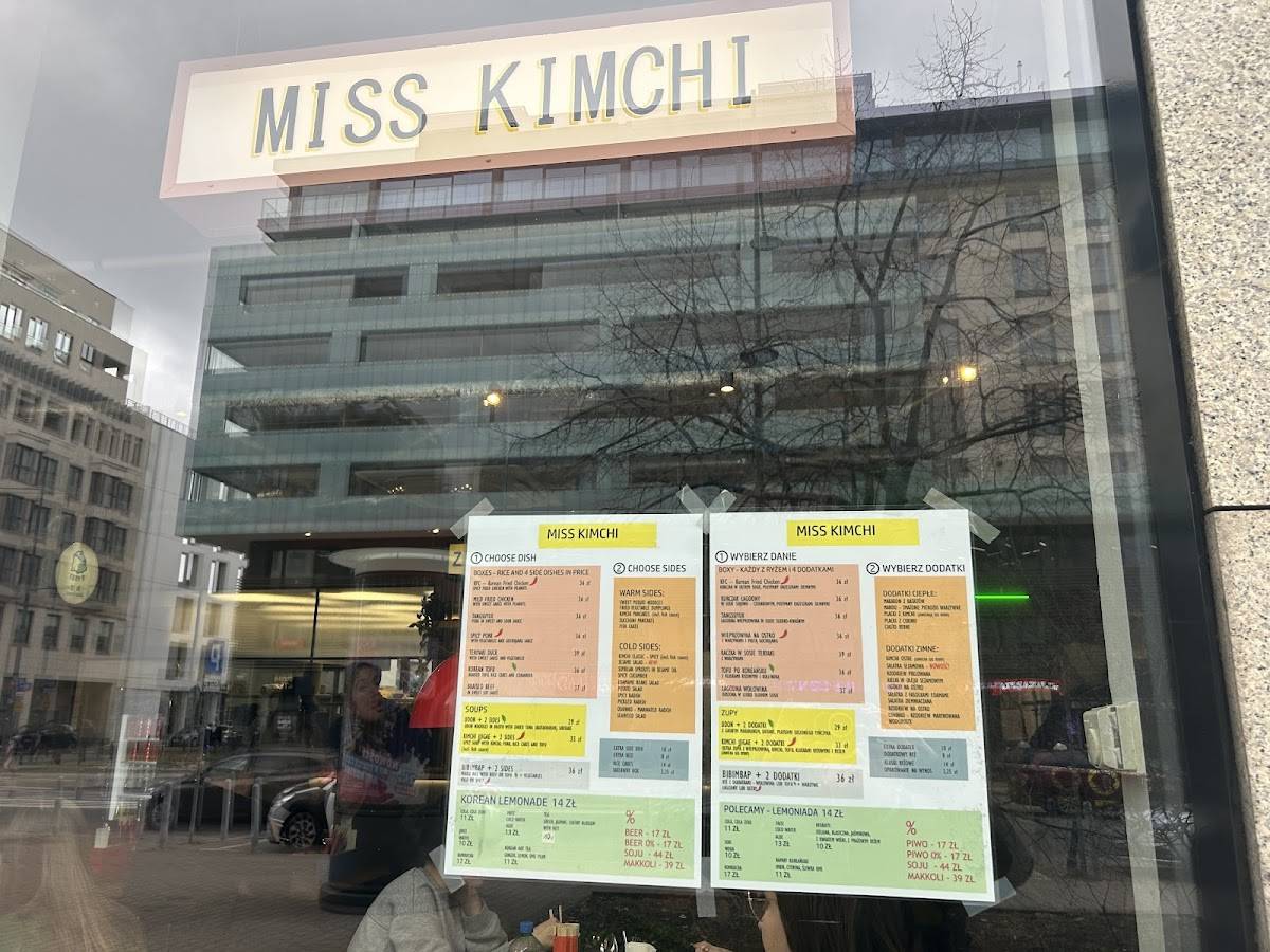 Menu at Miss Kimchi restaurant, Warsaw