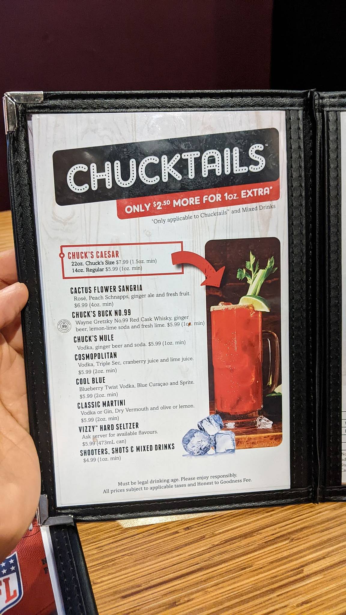 Menu at Chuck's Roadhouse Bar & Grill, Mississauga, Millcreek Dr
